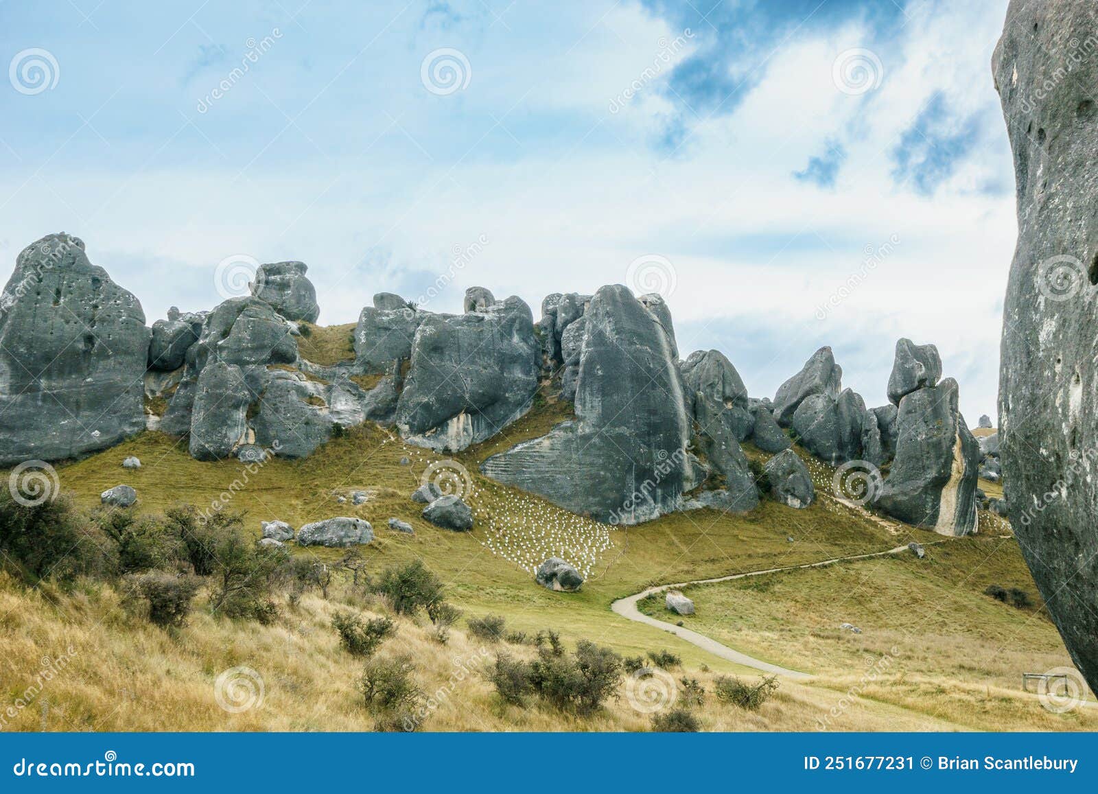 Path Leading through Dramatic Harst Rocks of Castle Hill in Canterbury ...