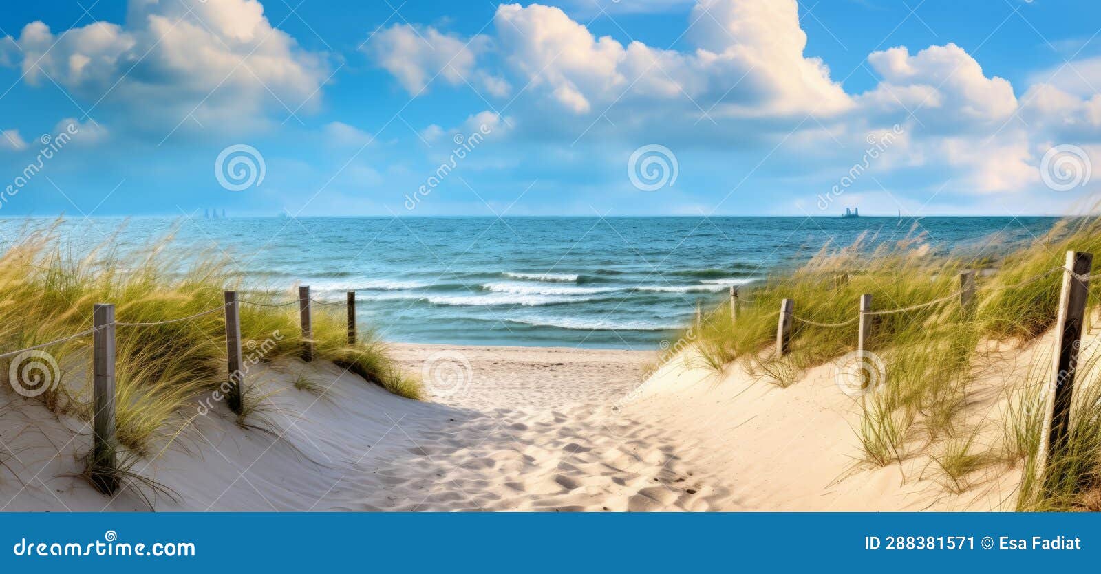 Path Leading Past the Beach To the Ocean Stock Illustration ...