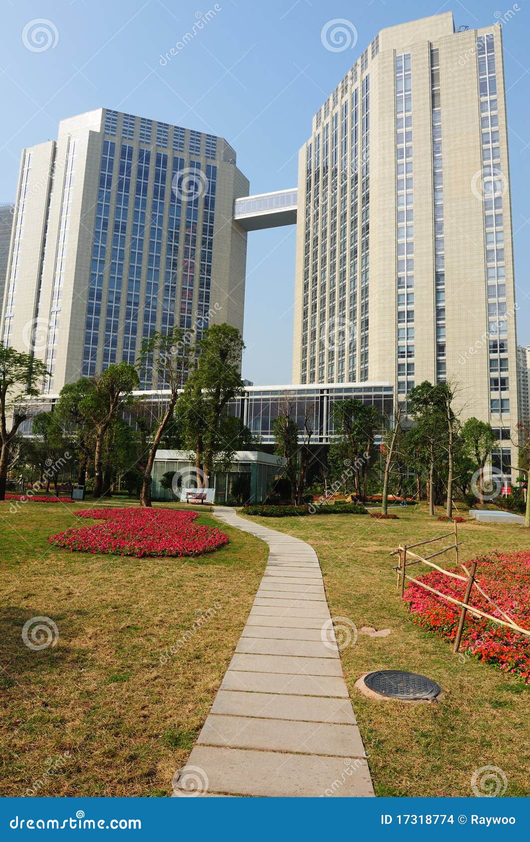 Path Leading To Modern Buildings Stock Photo - Image of business, asia ...