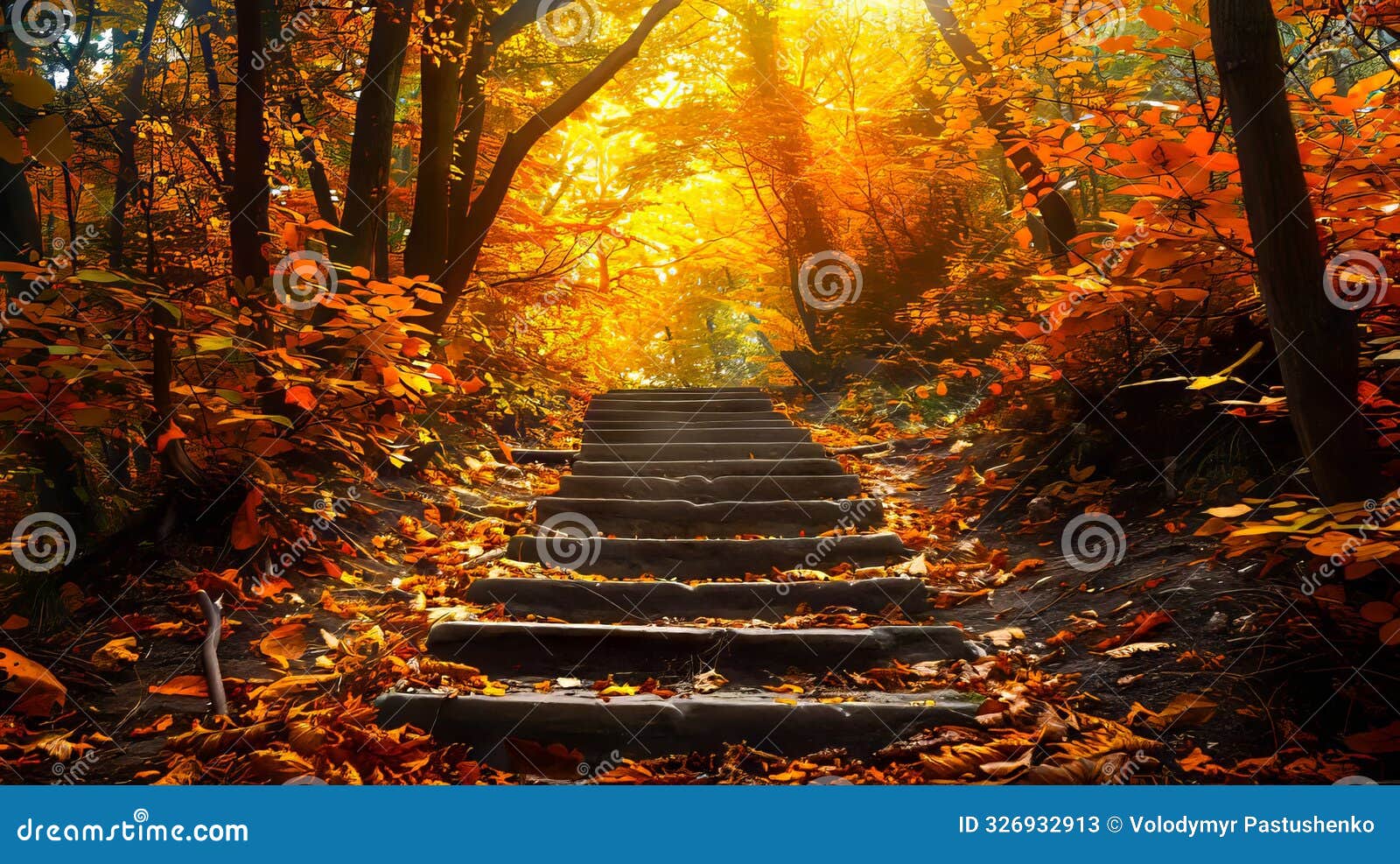 A Path Leading Up To a Staircase in the Woods Stock Image - Image of ...