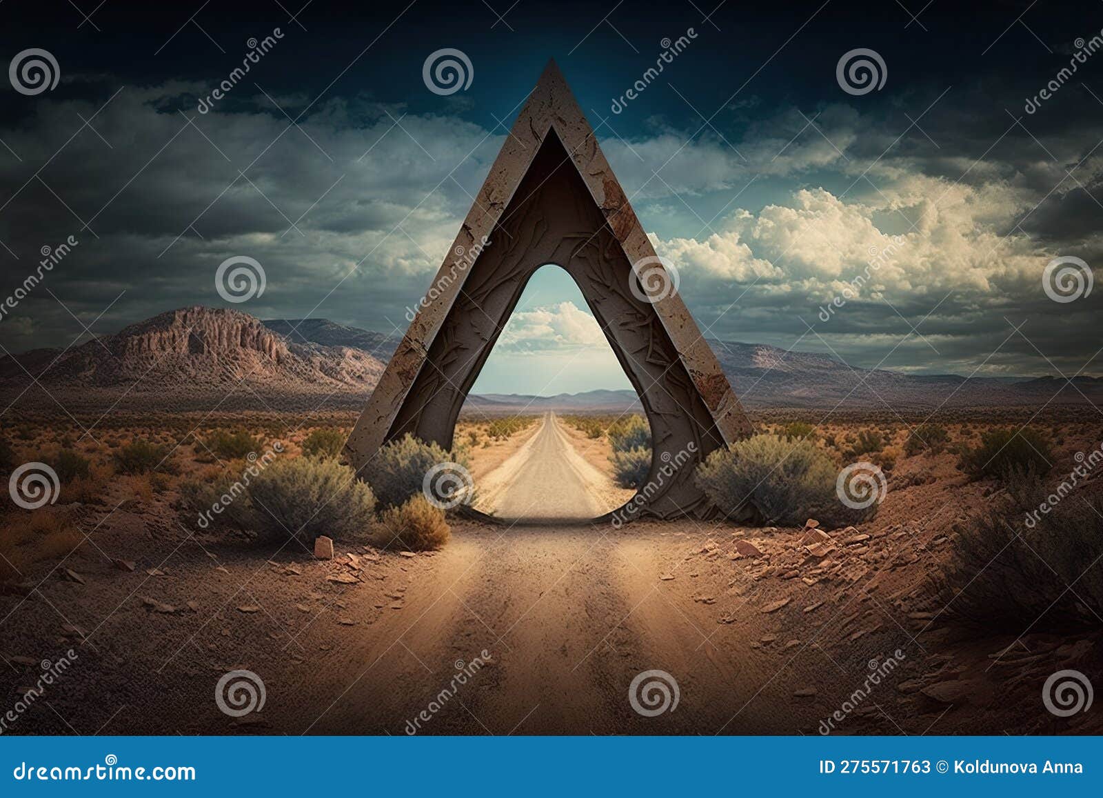 The Path Leads Around the Road Under a Triangular Arch, Created with ...