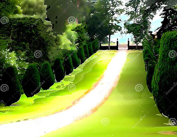 Path of life with trees stock illustration. Illustration of life - 591434