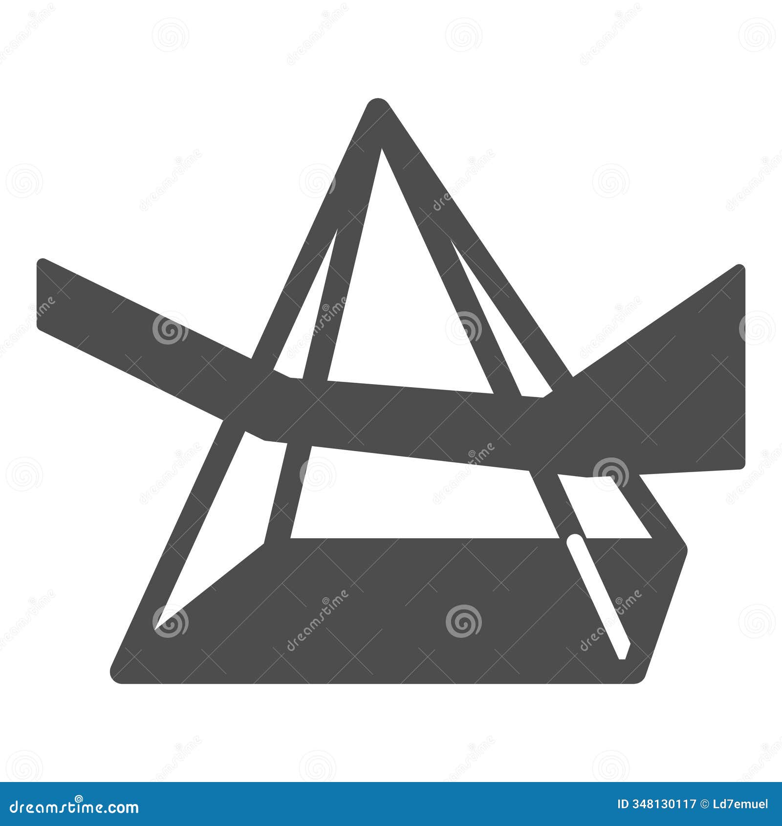 Path of Light Ray in Prism Solid Icon, Optical Effect Concept. Vector ...