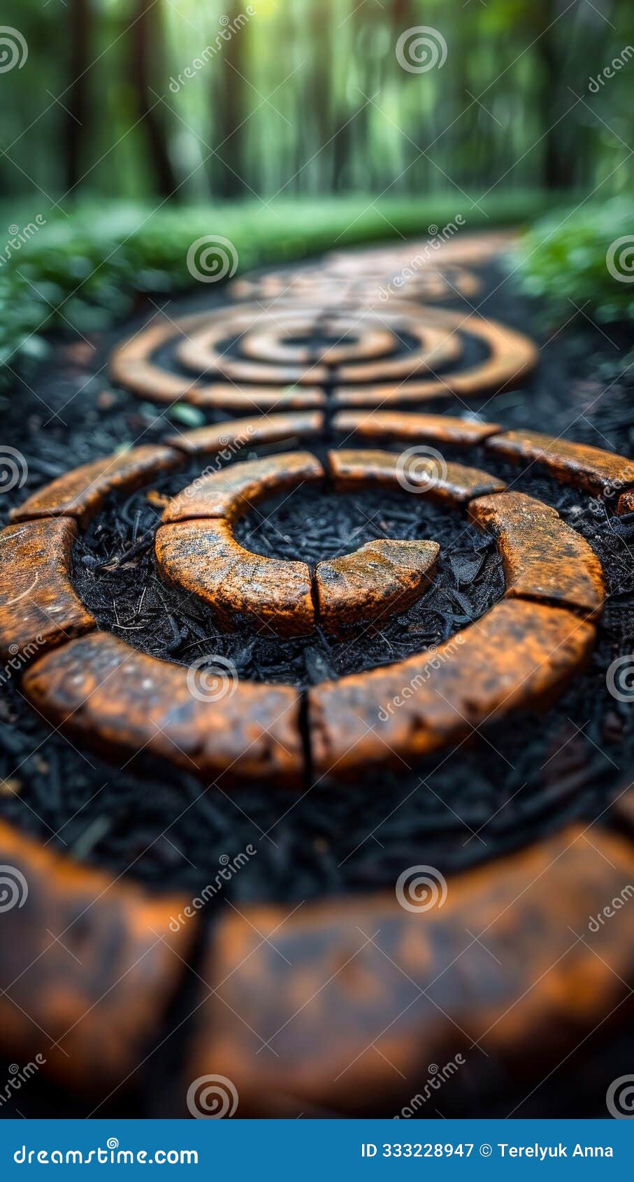A Path Made of Bricks with a Spiral Design Stock Image - Image of ...