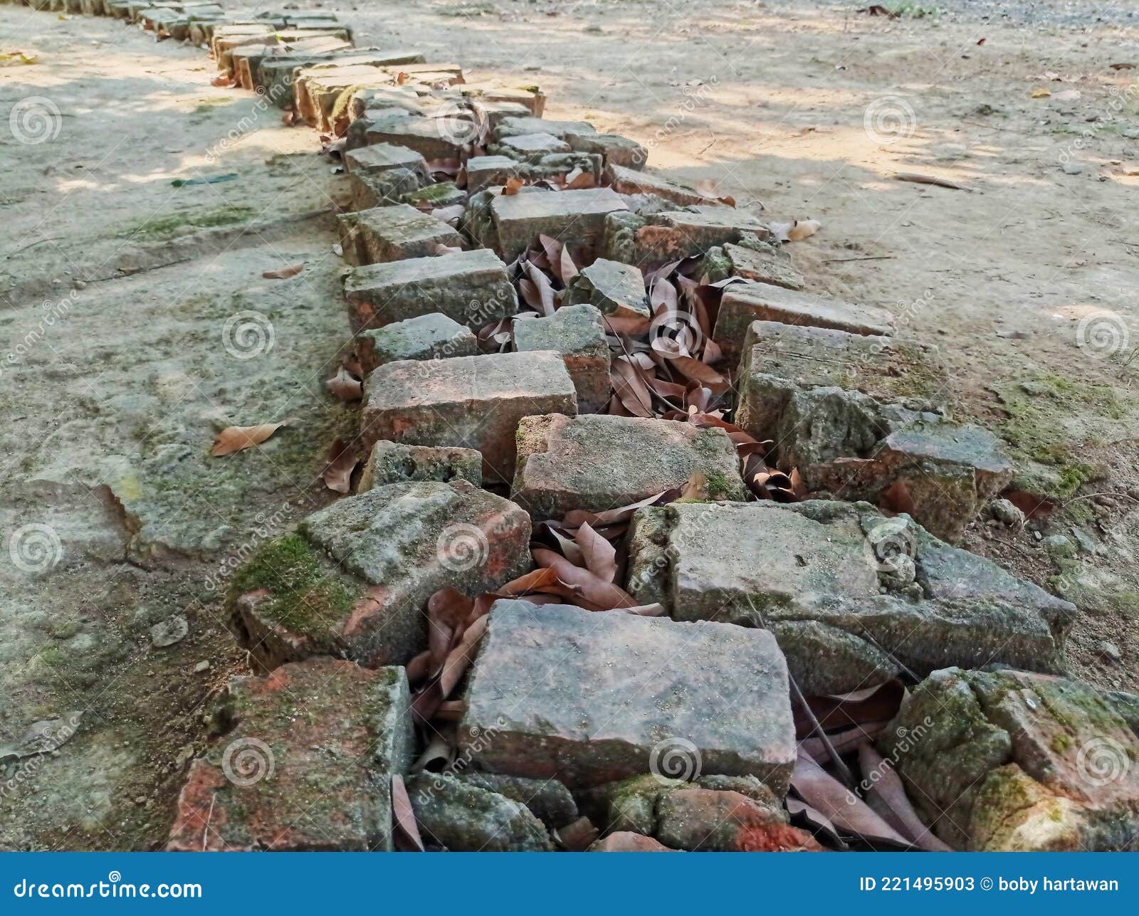 A Path Made Of Broken Bricks Royalty-Free Stock Photography ...