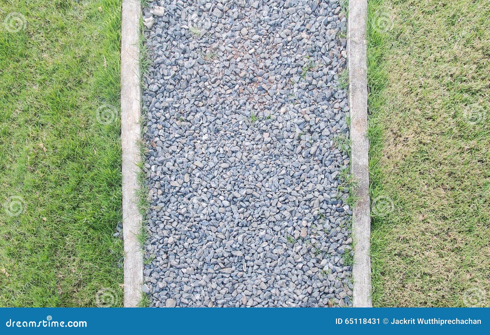 Path Made from Construction Stone between Grasses in the Garden, Top ...