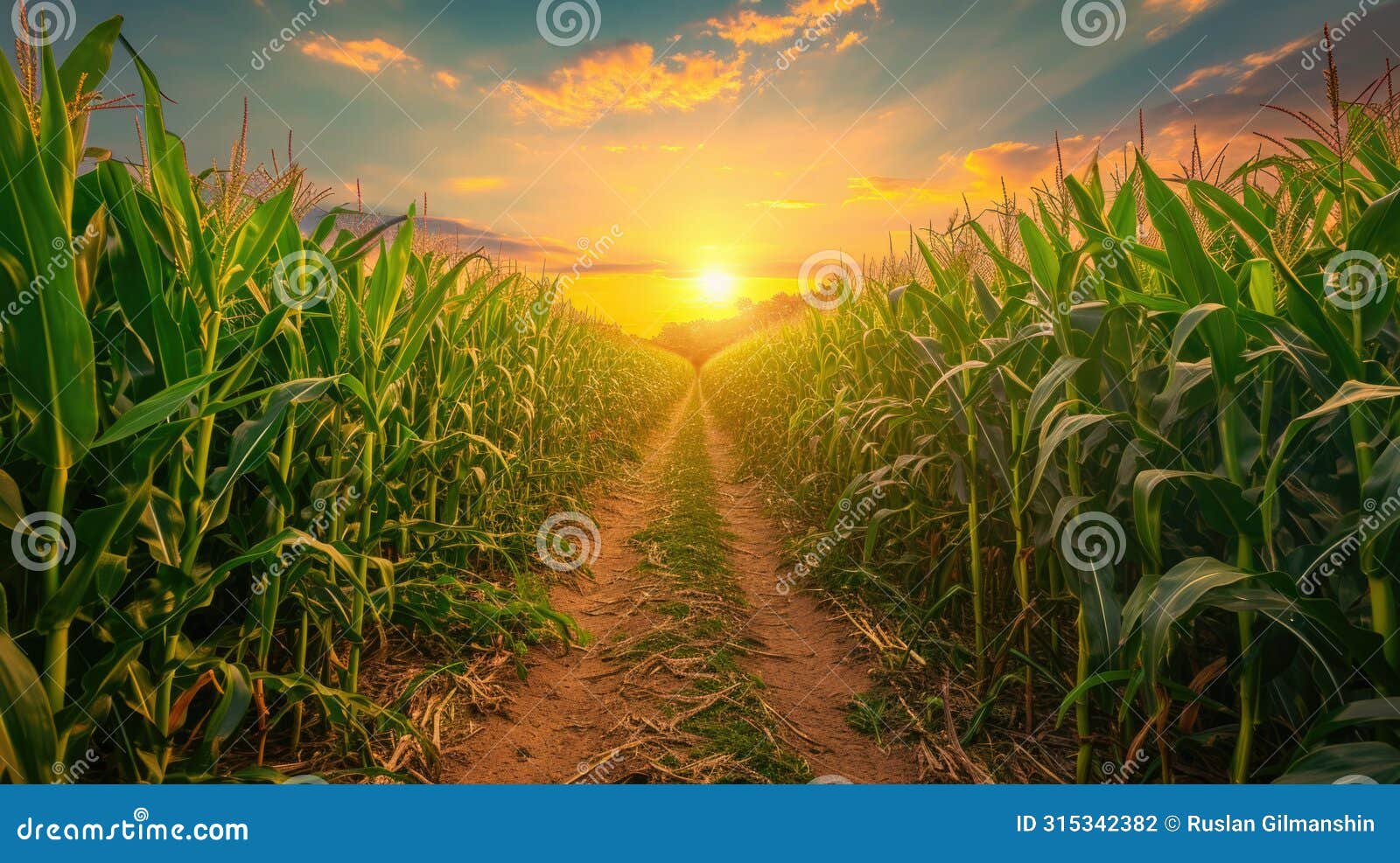 Path Made through Corn Field As Leisure Activity Stock Photo - Image of ...
