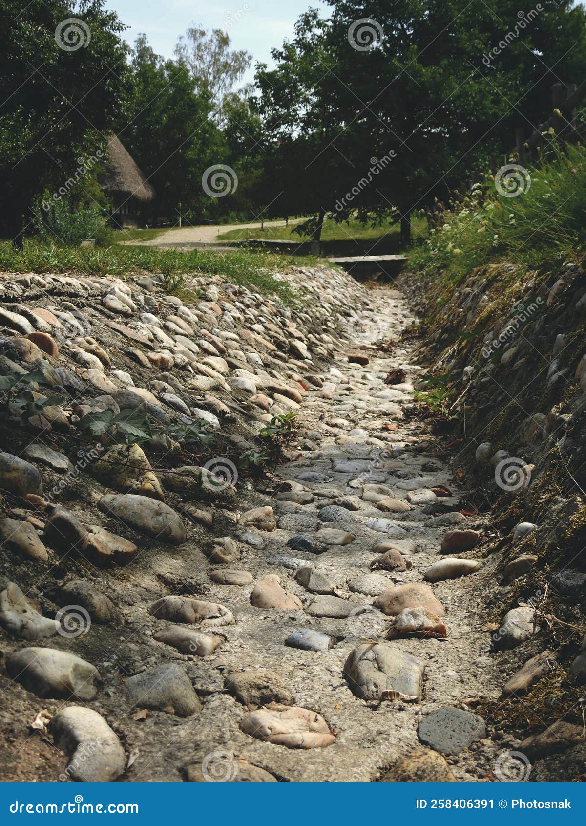 A Path Made of Rocks in Nature Stock Image - Image of pond, rock: 258406391