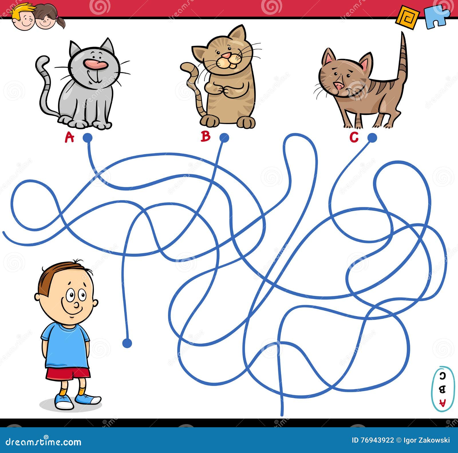 Path Maze Activity Illustration Stock Vector - Illustration of ready ...