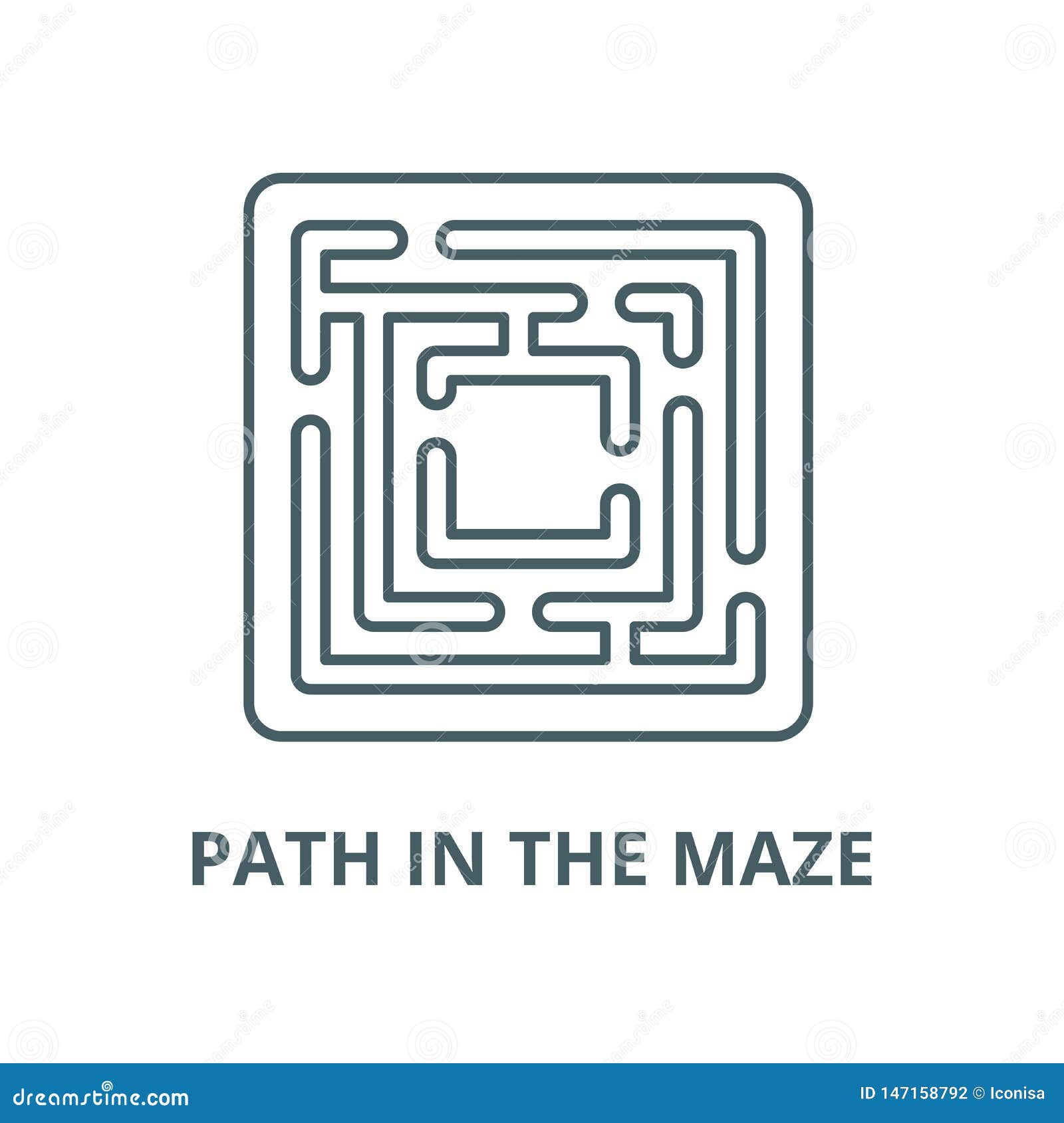 Path In The Maze Vector Line Icon, Linear Concept, Outline Sign, Symbol ...
