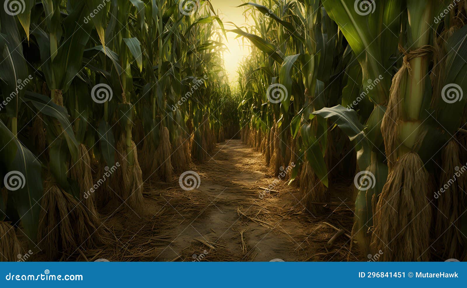 A Path in the Middle of a Corn Field during the Day. Corn As a Dish of ...