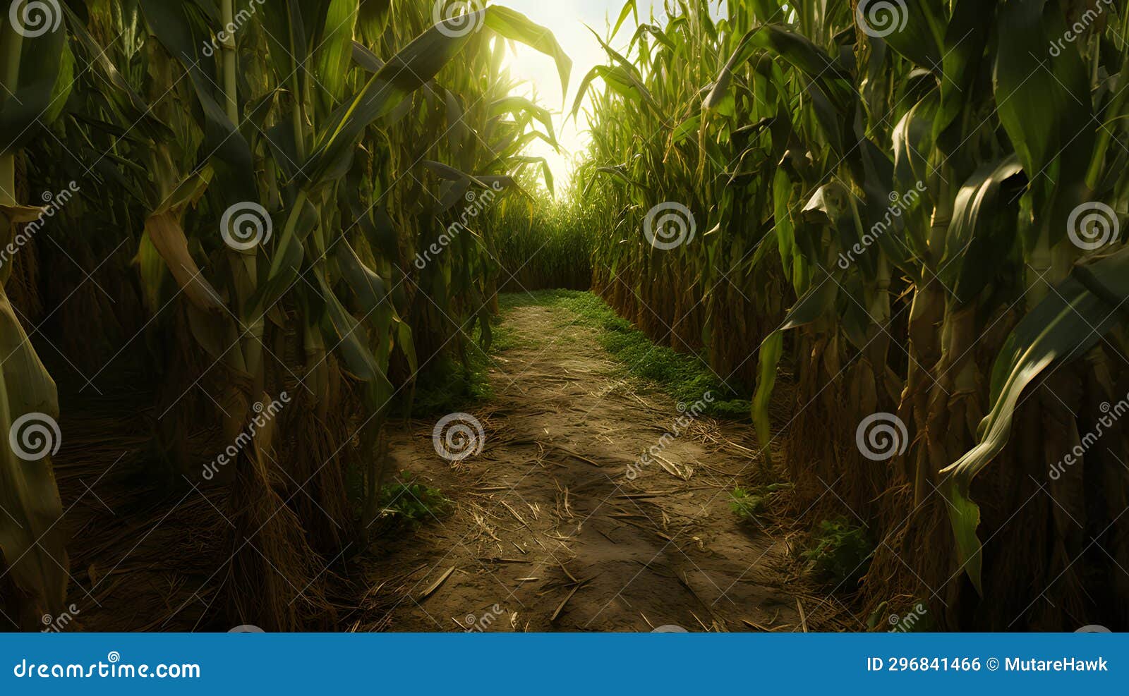 A Path in the Middle of a Corn Field during the Day. Corn As a Dish of ...
