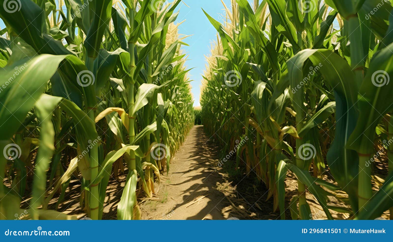 A Path in the Middle of a Corn Field during the Day. Corn As a Dish of ...