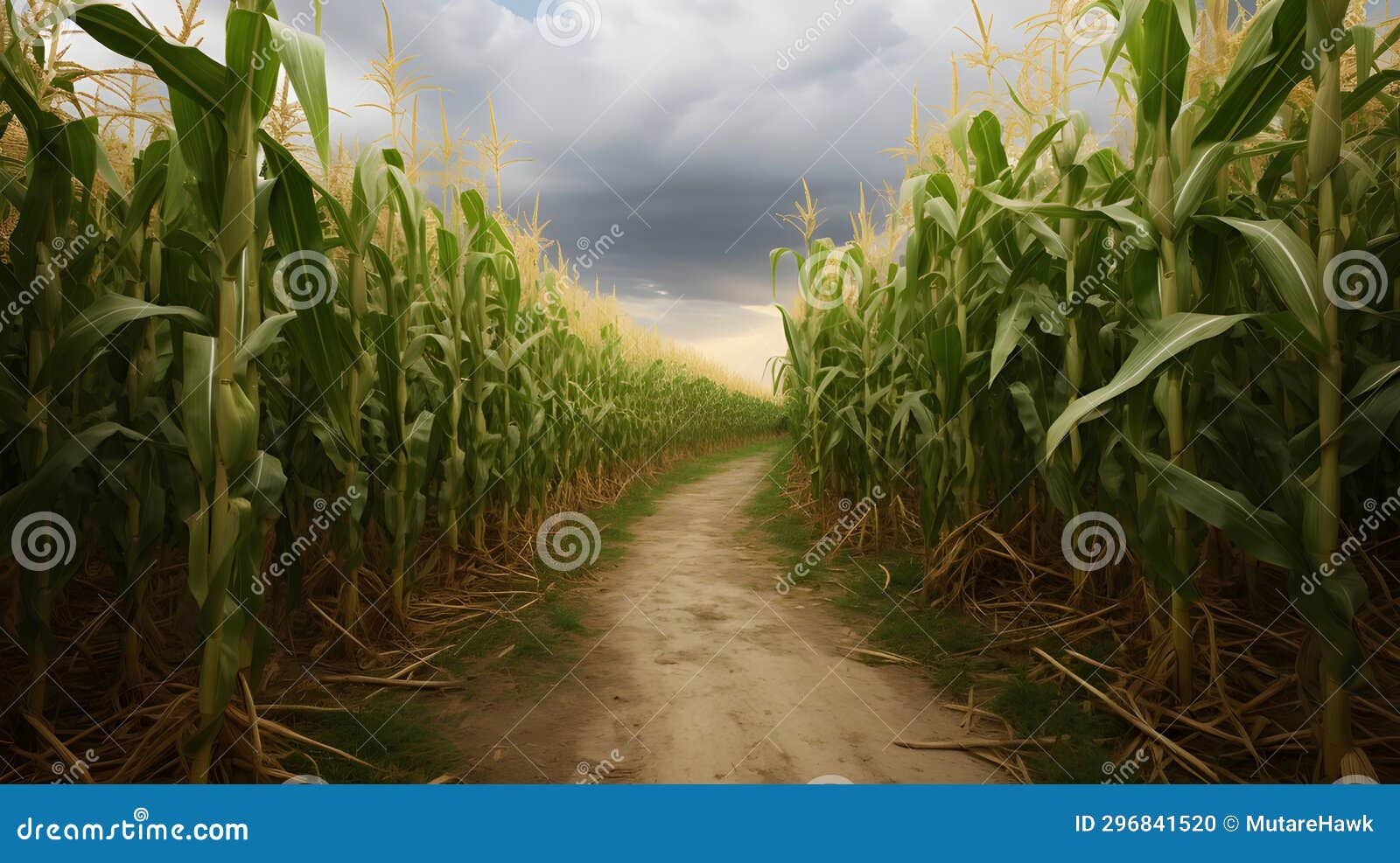 A Path in the Middle of a Corn Field during the Day. Corn As a Dish of ...