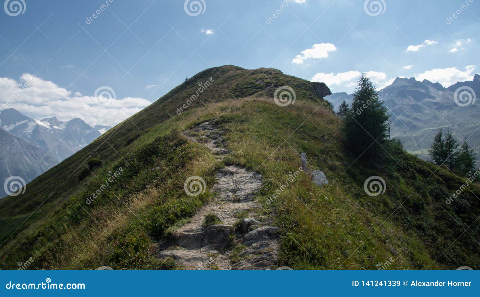 Path on Mountain Chain Peak of the Alps Stock Image - Image of mountain ...