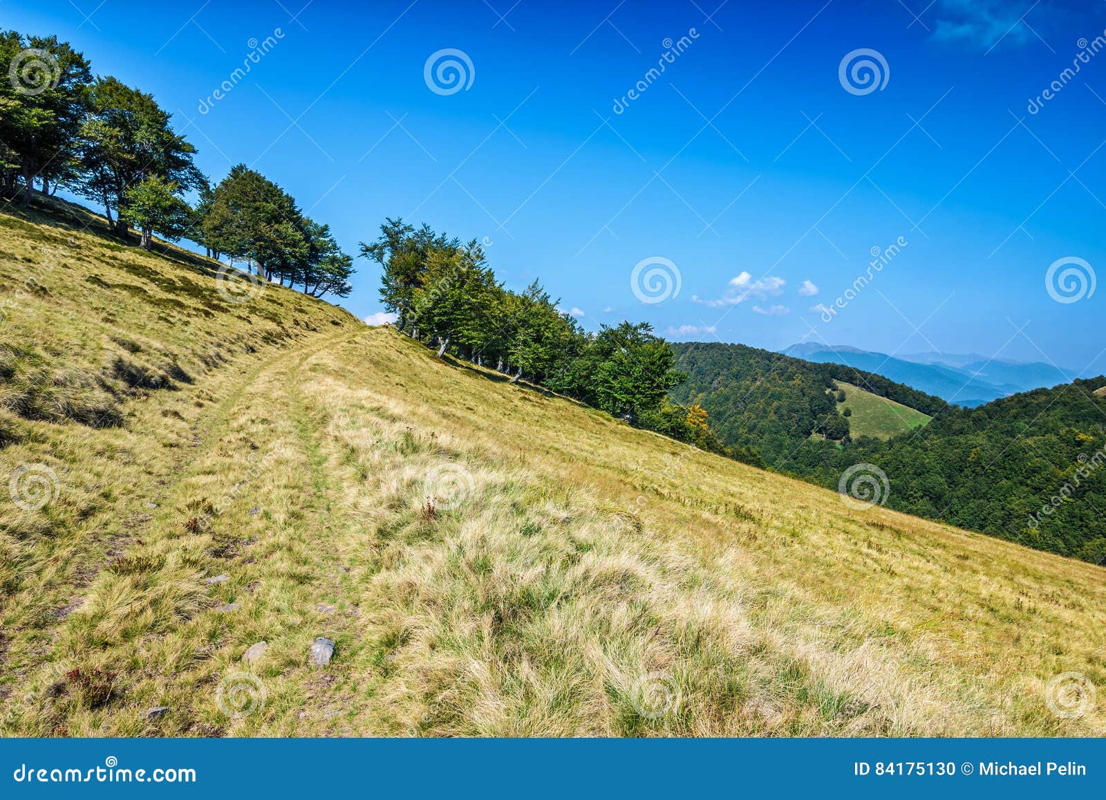 Path through the Mountain Ridge Stock Photo - Image of hill, ridge ...