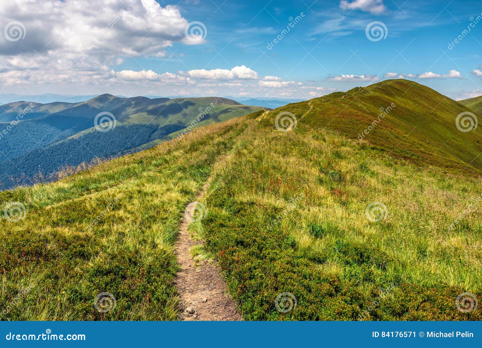 Path through the Mountain Ridge Stock Image - Image of grass, scenery ...