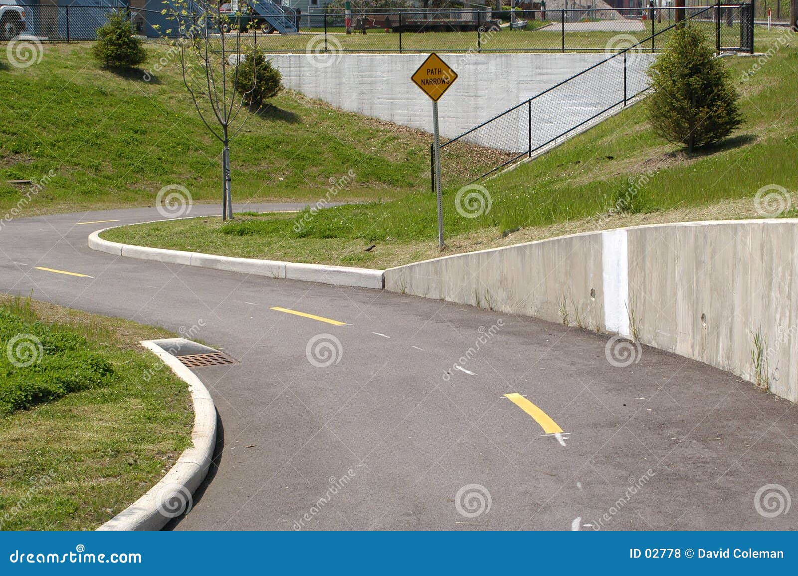 Path Narrows stock photo. Image of biking, scenic, sign, street - 2778