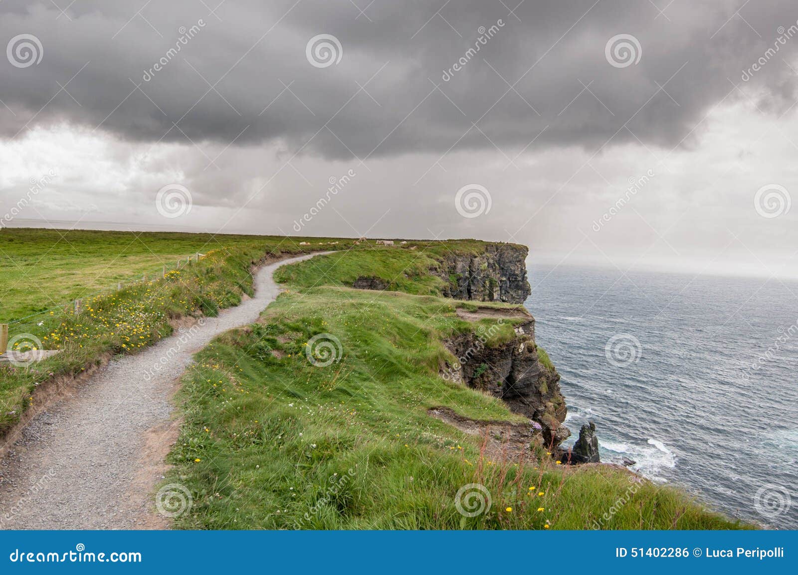 A path near cliff stock photo. Image of moher, view, landscape - 51402286