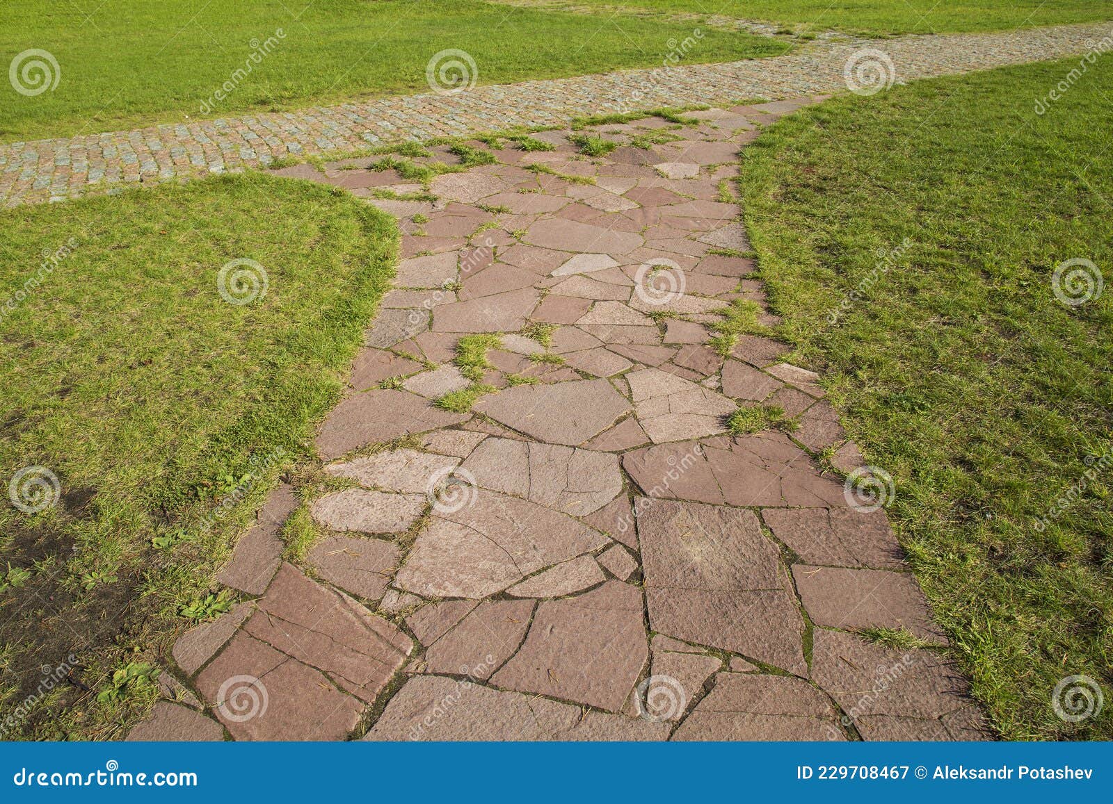 The Path Near the House is Made of Granite Paving Stones Stock Image ...