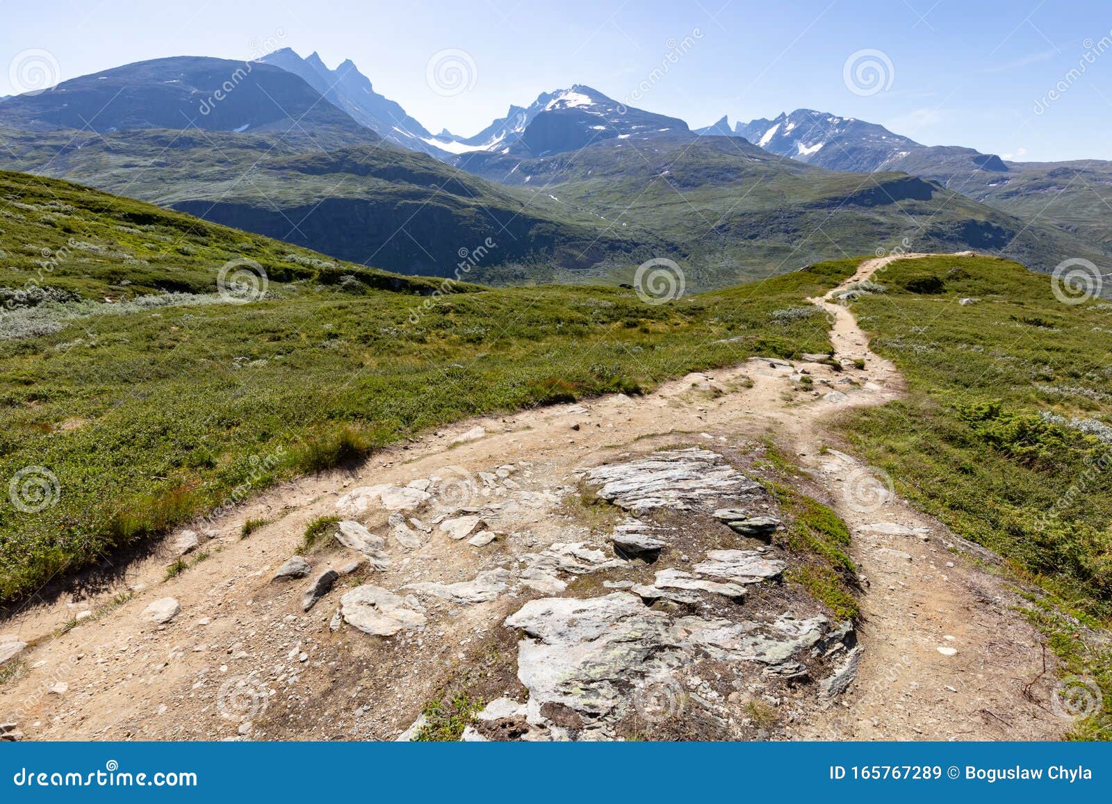 Path through the Norwegian Mountains Stock Image - Image of path ...