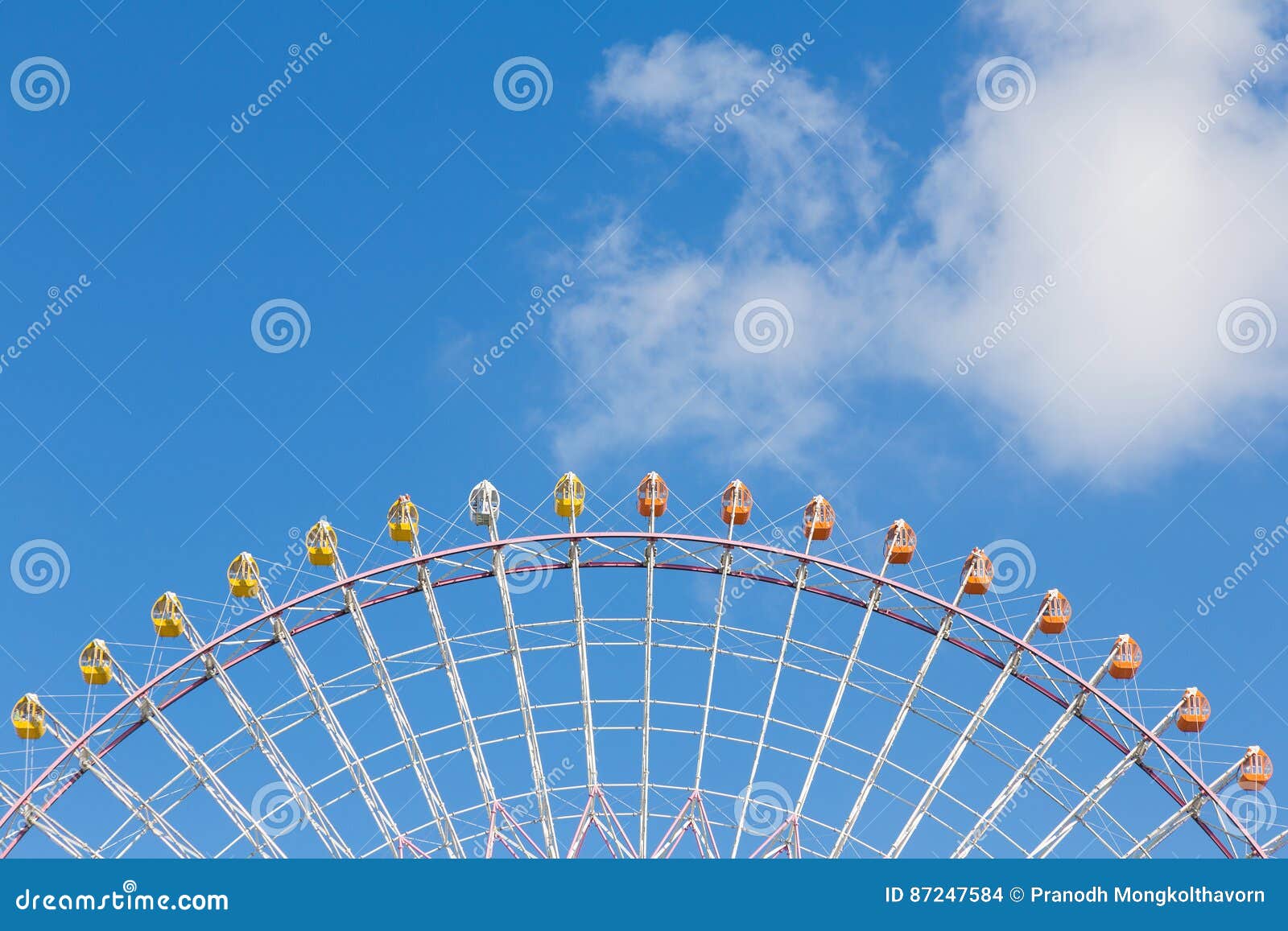 Path of Observation Ferris Wheel Against Blue Sky Stock Photo - Image ...