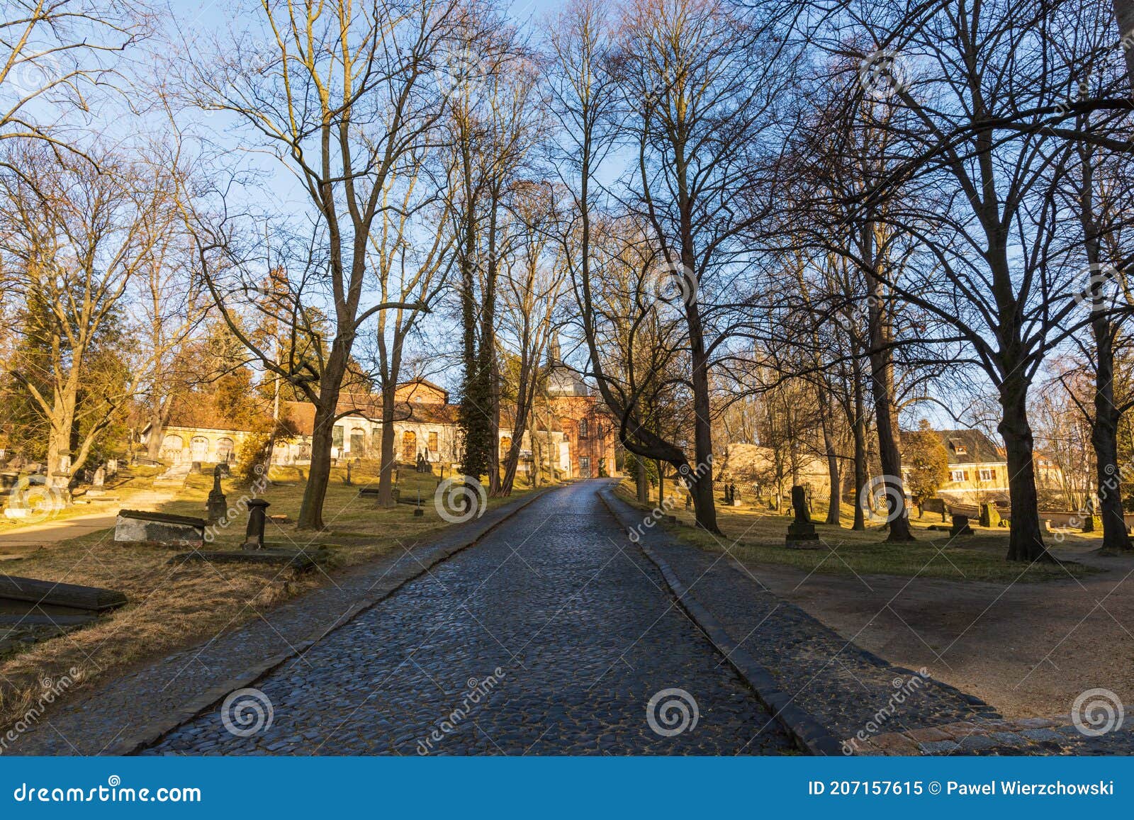Path in Old Cemetery with Small Chapel at the End Editorial Image ...