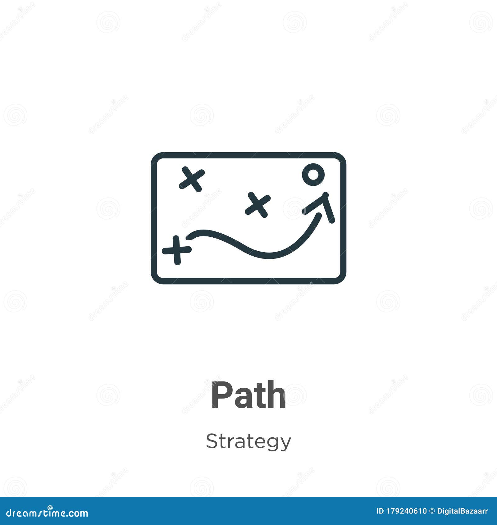 Path Outline Vector Icon. Thin Line Black Path Icon, Flat Vector Simple ...