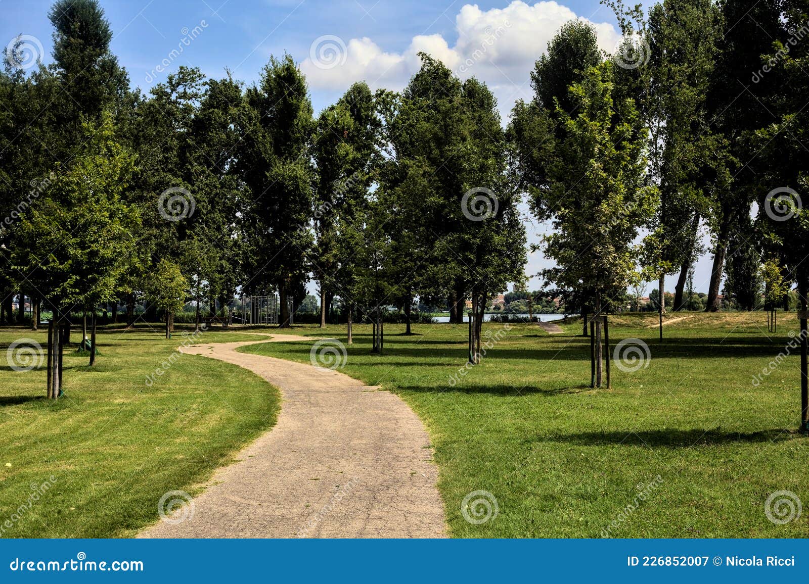 Path in a Park in the Afternoon in Summer Stock Image - Image of ...