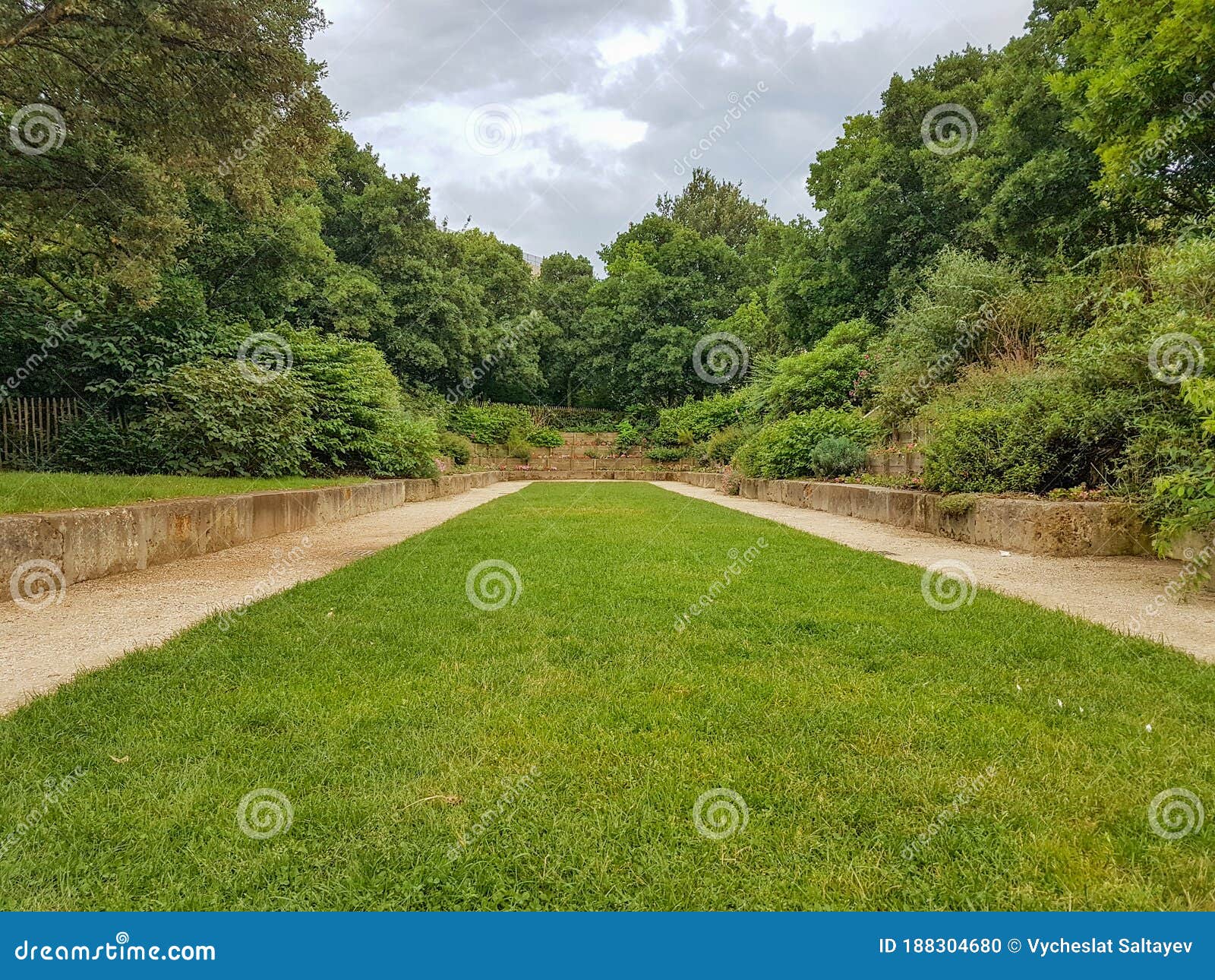 Path in the Park and trees stock photo. Image of spring - 188304680