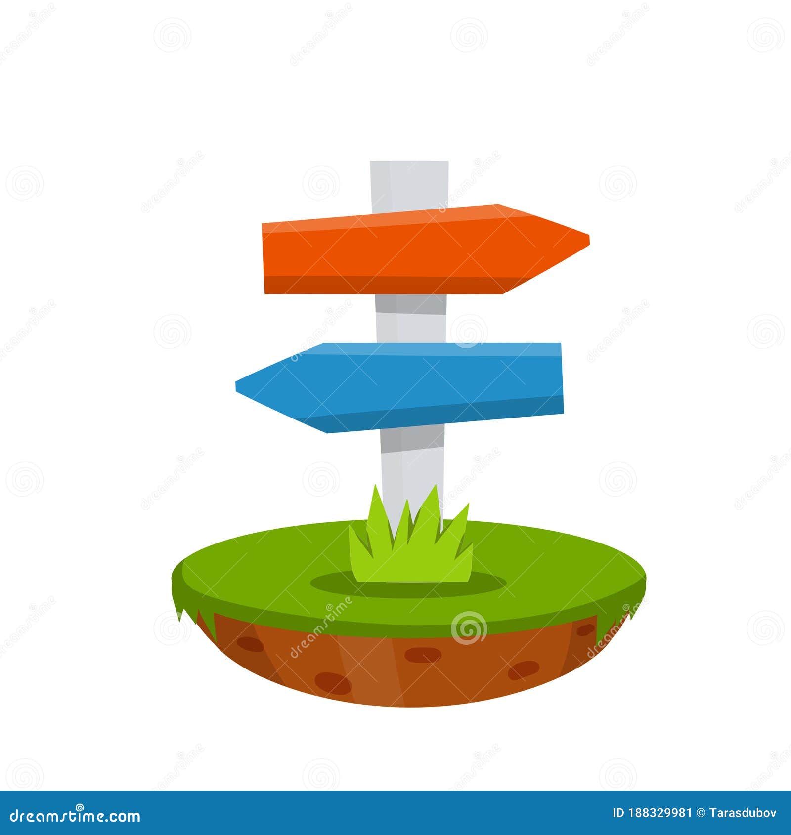 Path Pointer with Blue and Red Plate Stock Vector - Illustration of ...