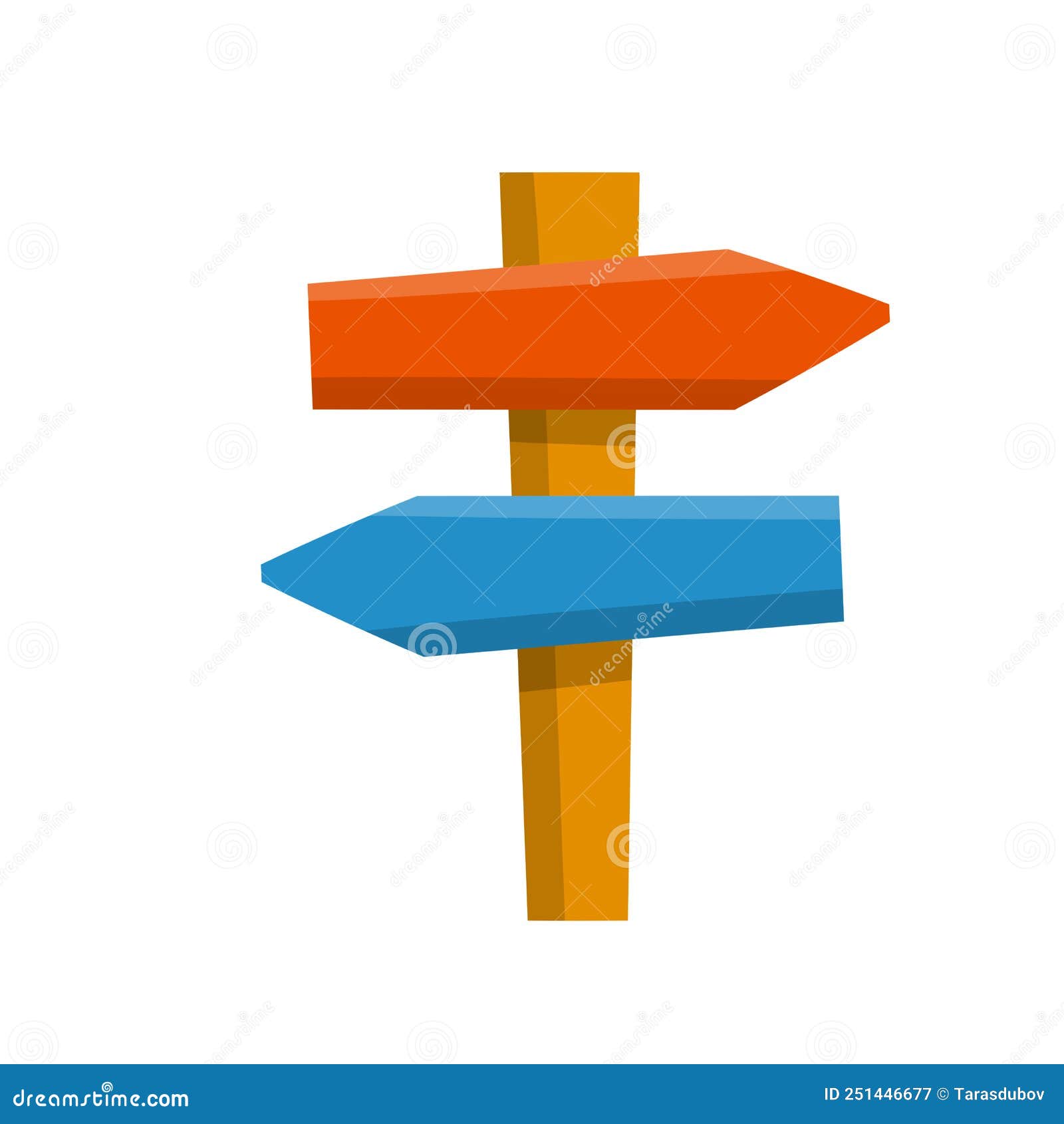 Path Pointer with Red and Blue Plate. Stock Vector - Illustration of ...