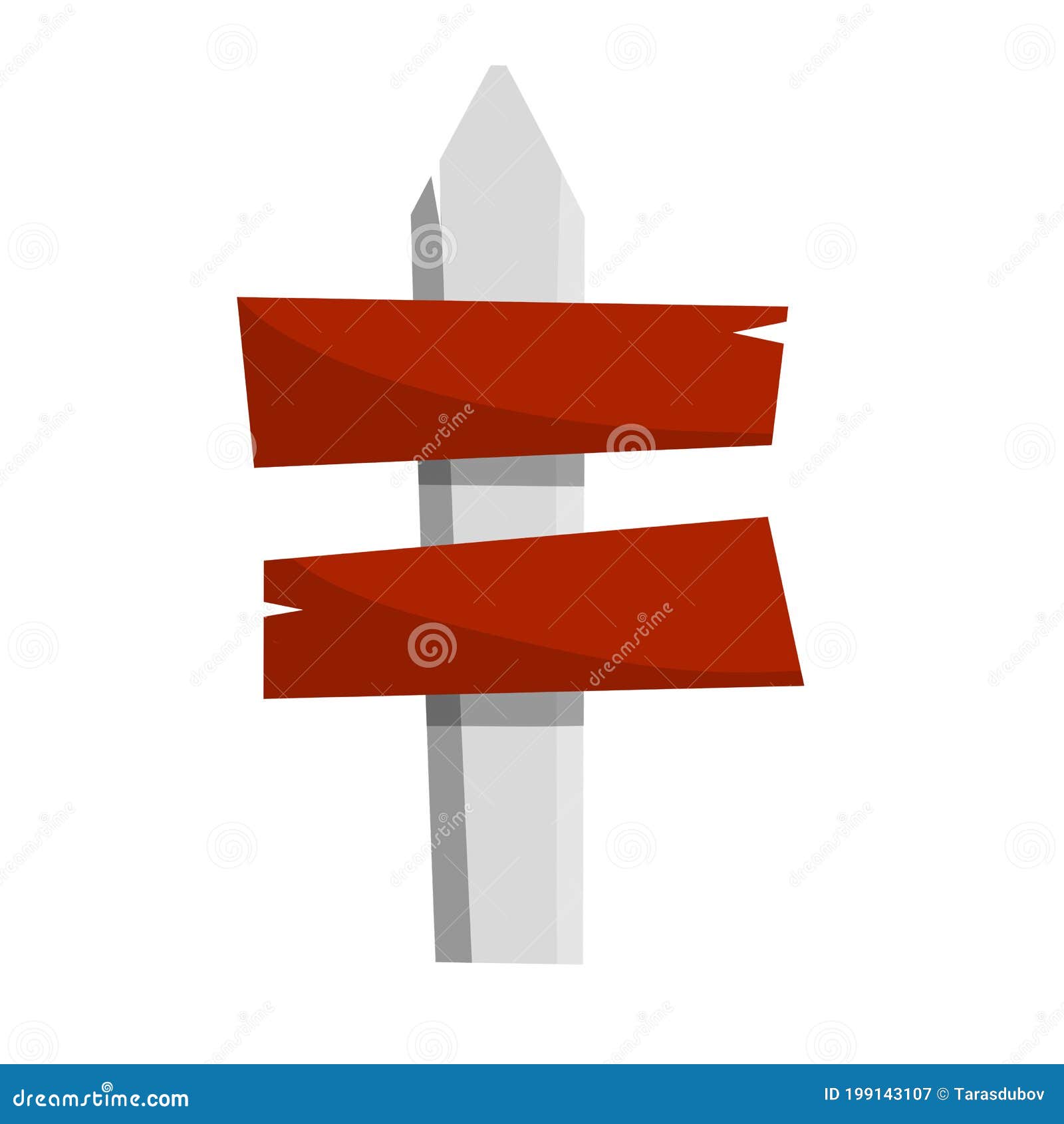 Path Pointer with Red Plate. Cartoon Flat Illustration Stock Vector ...