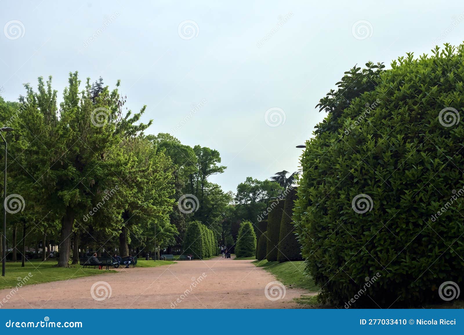 Path in a Public Park in an Italian Town at Sunset Stock Photo - Image ...