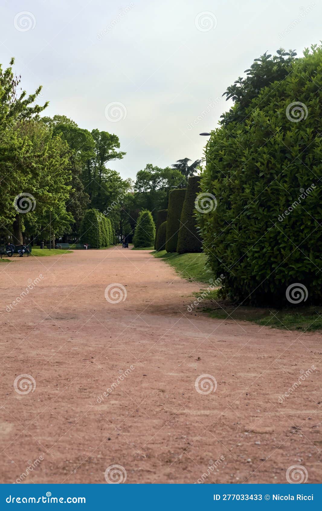 Path in a Public Park in an Italian Town at Sunset Stock Image - Image ...