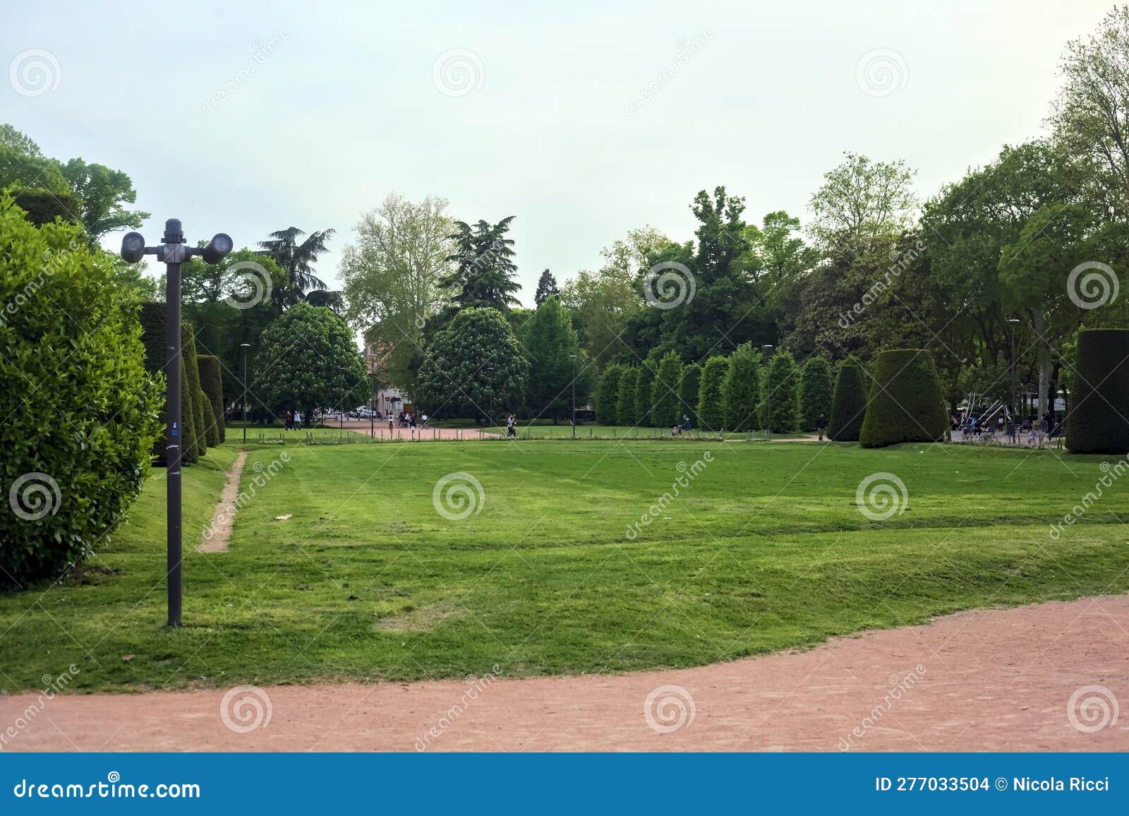 Path in a Public Park in an Italian Town at Sunset Stock Photo - Image ...