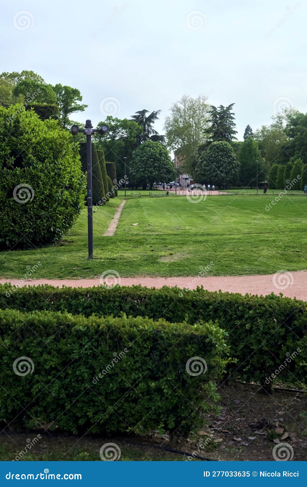Path in a Public Park in an Italian Town at Sunset Stock Image - Image ...