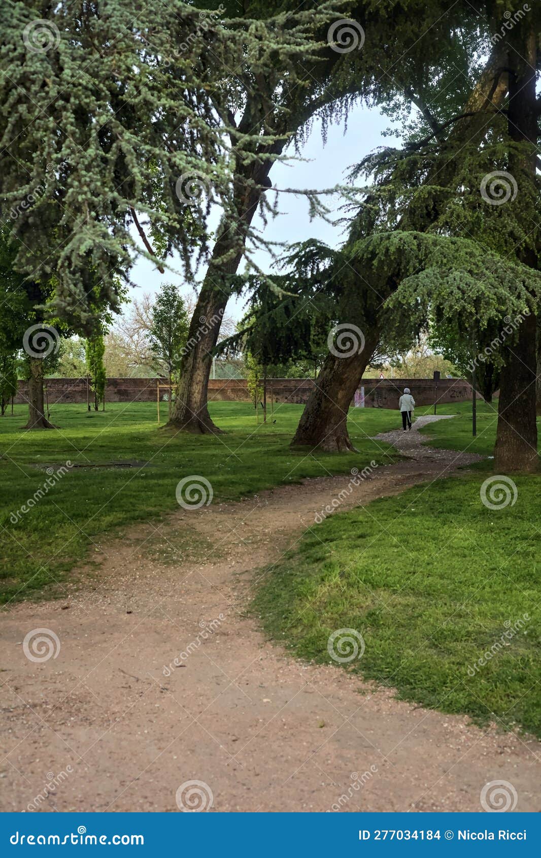 Path in a Public Park in an Italian Town at Sunset Stock Photo - Image ...