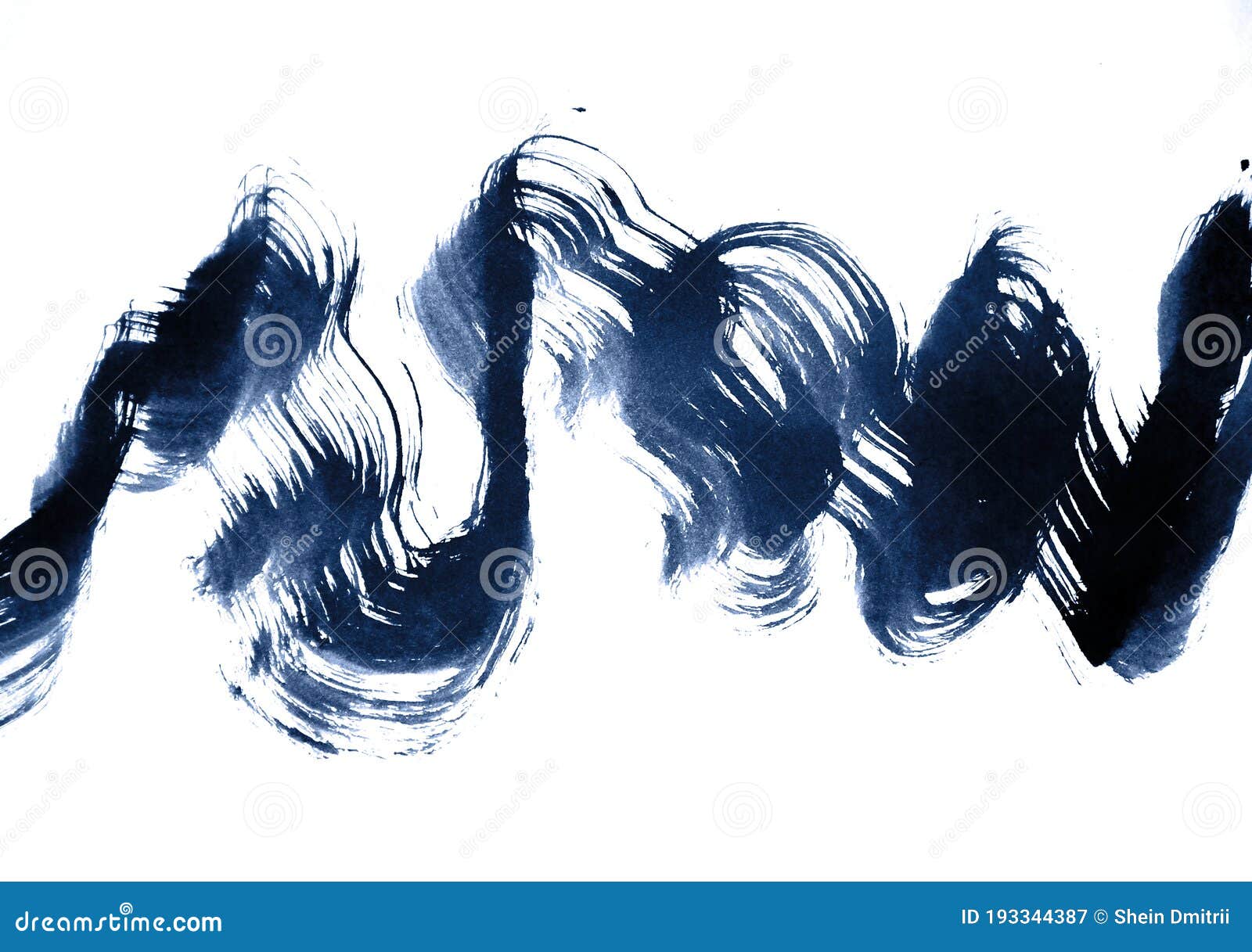 Path of Reflection on the Sheet Format with a Wide Brush. Calligraphy ...