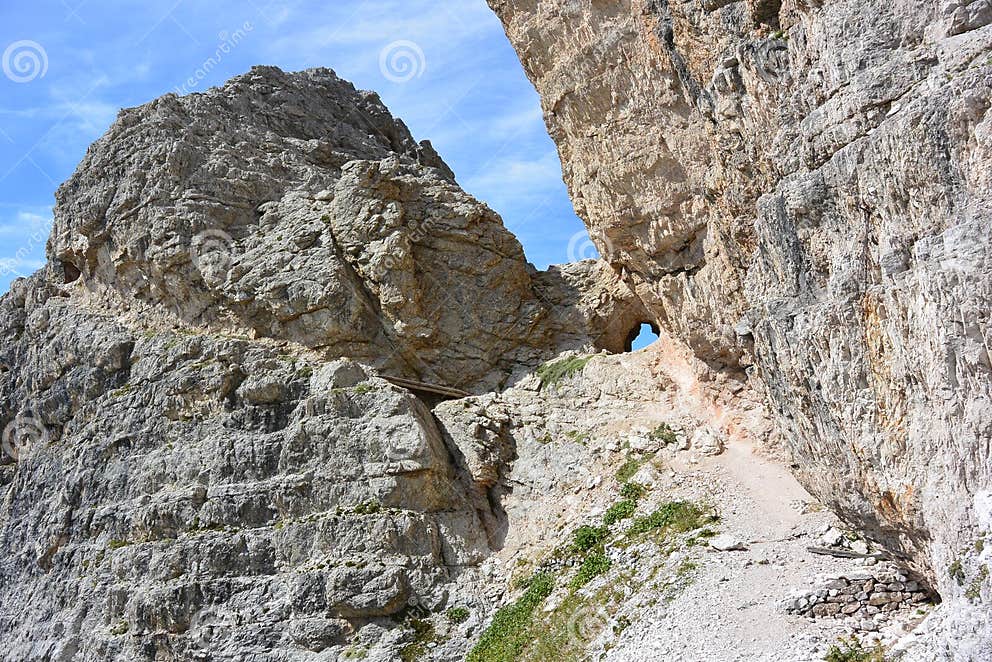 The path between the rocks stock image. Image of lavaredo - 79902209
