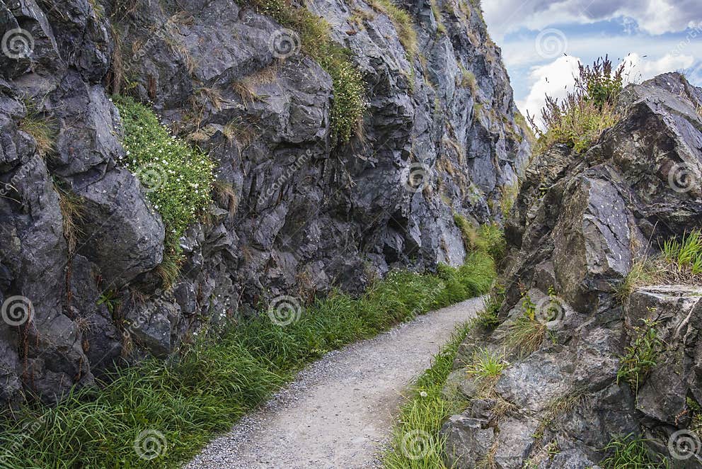 Path through the rocks stock image. Image of wall, ireland - 44079689