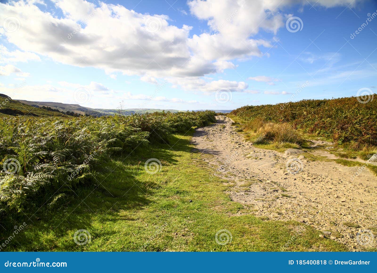 Path Running Along the Top of Ilkley Moor Stock Photo - Image of ...