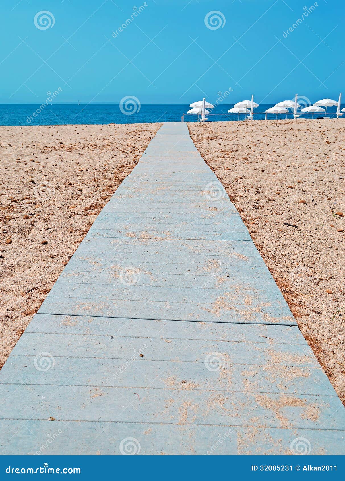 Path on the sand stock image. Image of umbrella, coast - 32005231