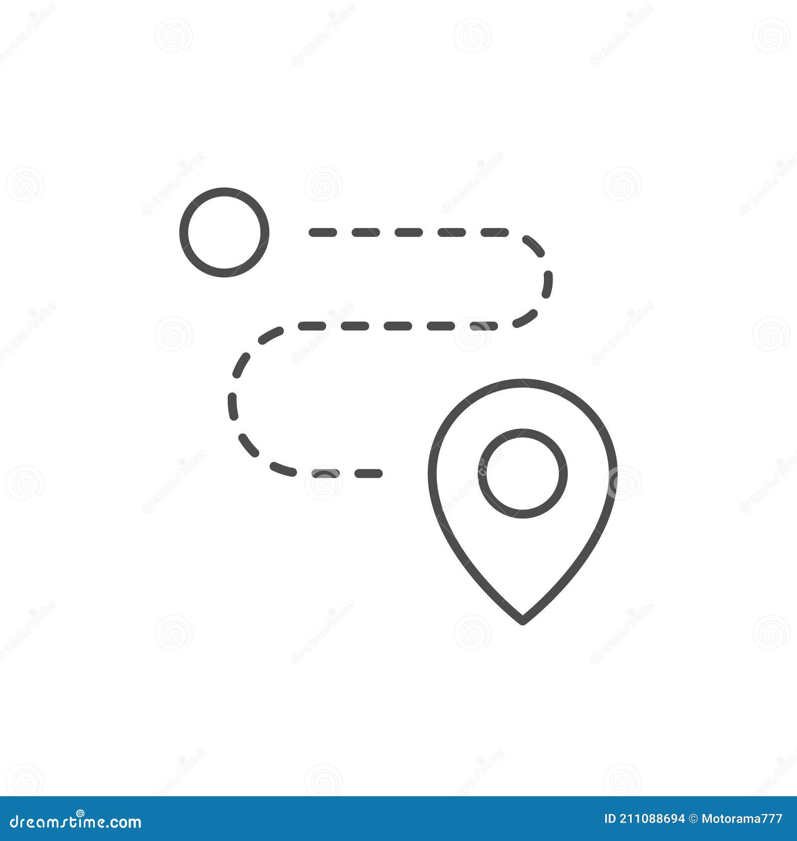 Path Scheme Line Outline Icon Stock Vector - Illustration of mark, city ...