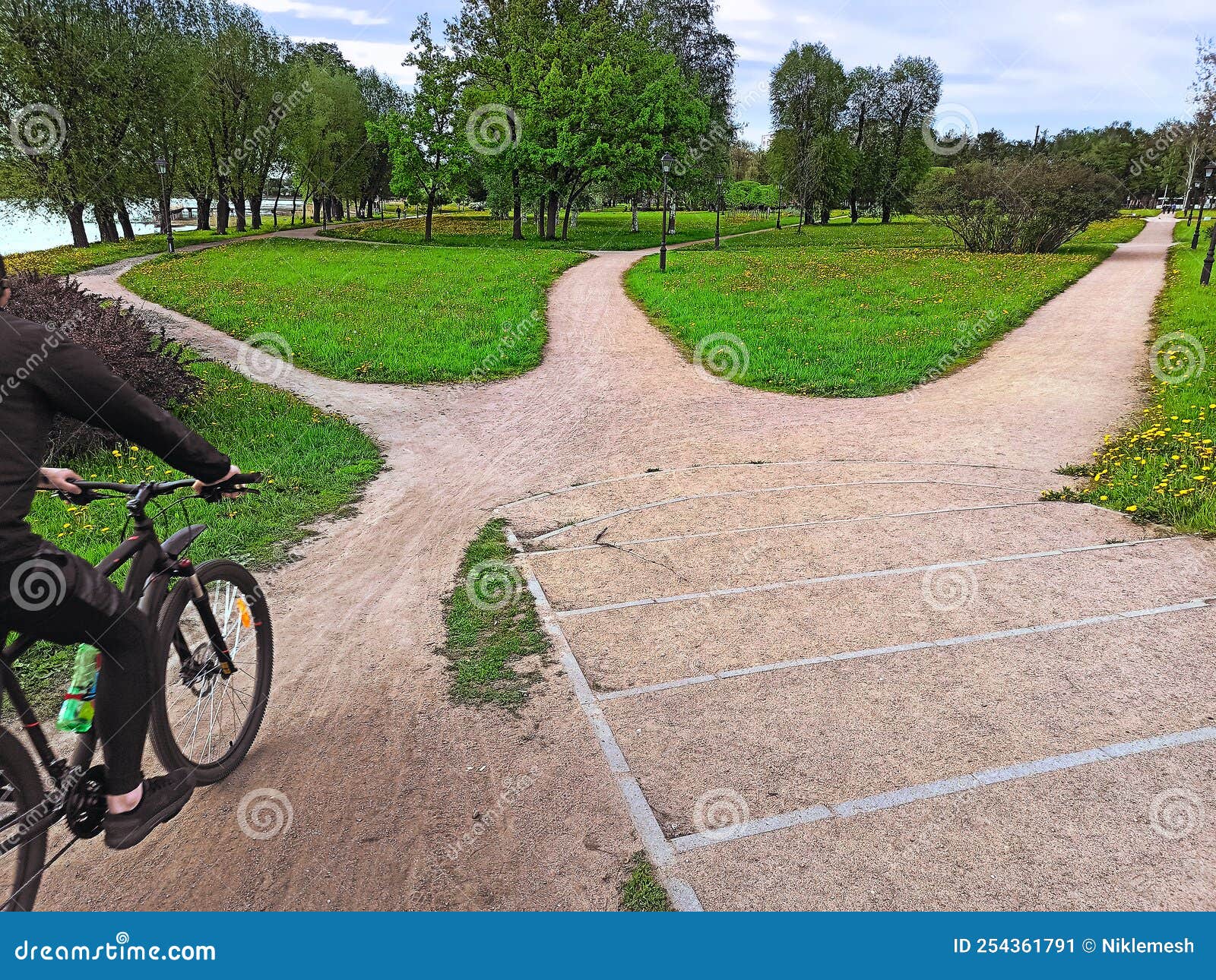 Path Selection. the Road in the Park is Divided into Three Different ...