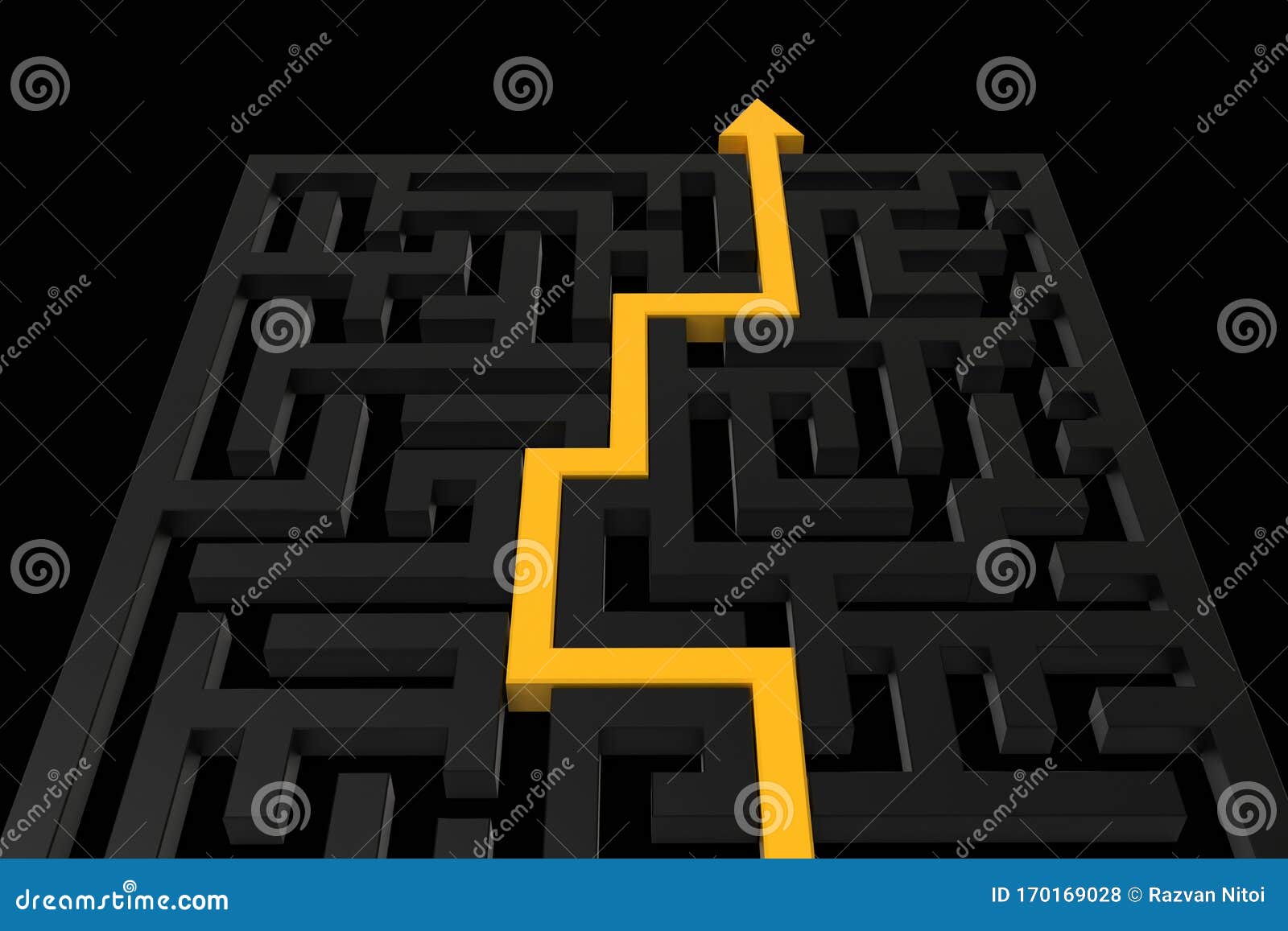 Path Showing The Direction Out Of A Dark Labyrinth Royalty-Free ...
