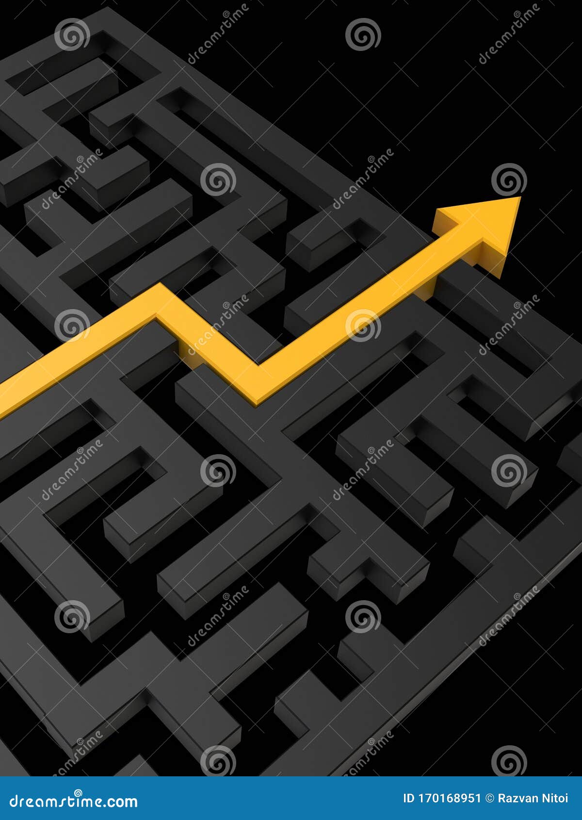 Path Showing the Direction Out of the Maze Stock Illustration ...