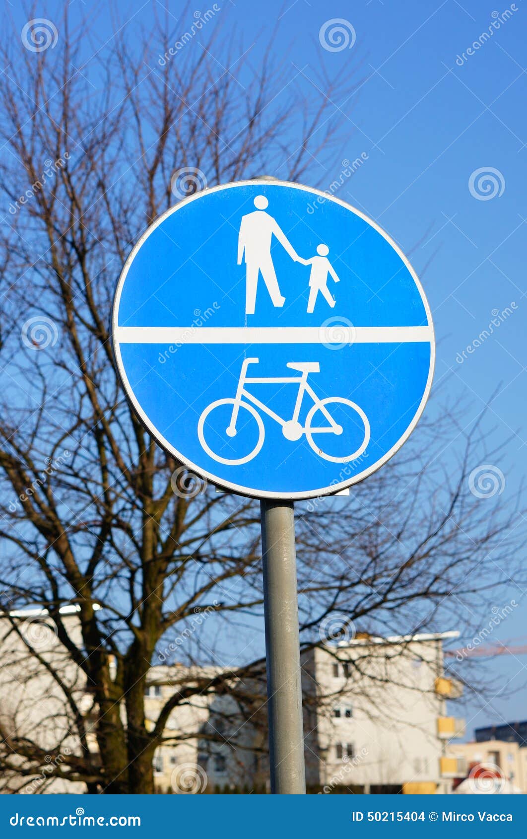 Path sign stock photo. Image of sign, blue, showing, bicycle - 50215404