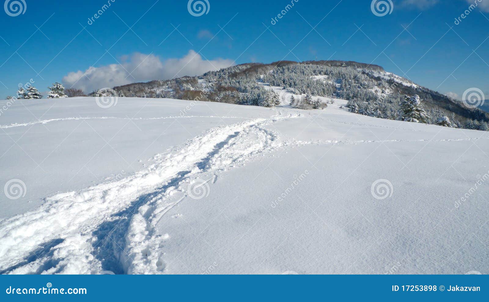 Path in Snow Leading To Top of the Mountain Stock Photo - Image of ...