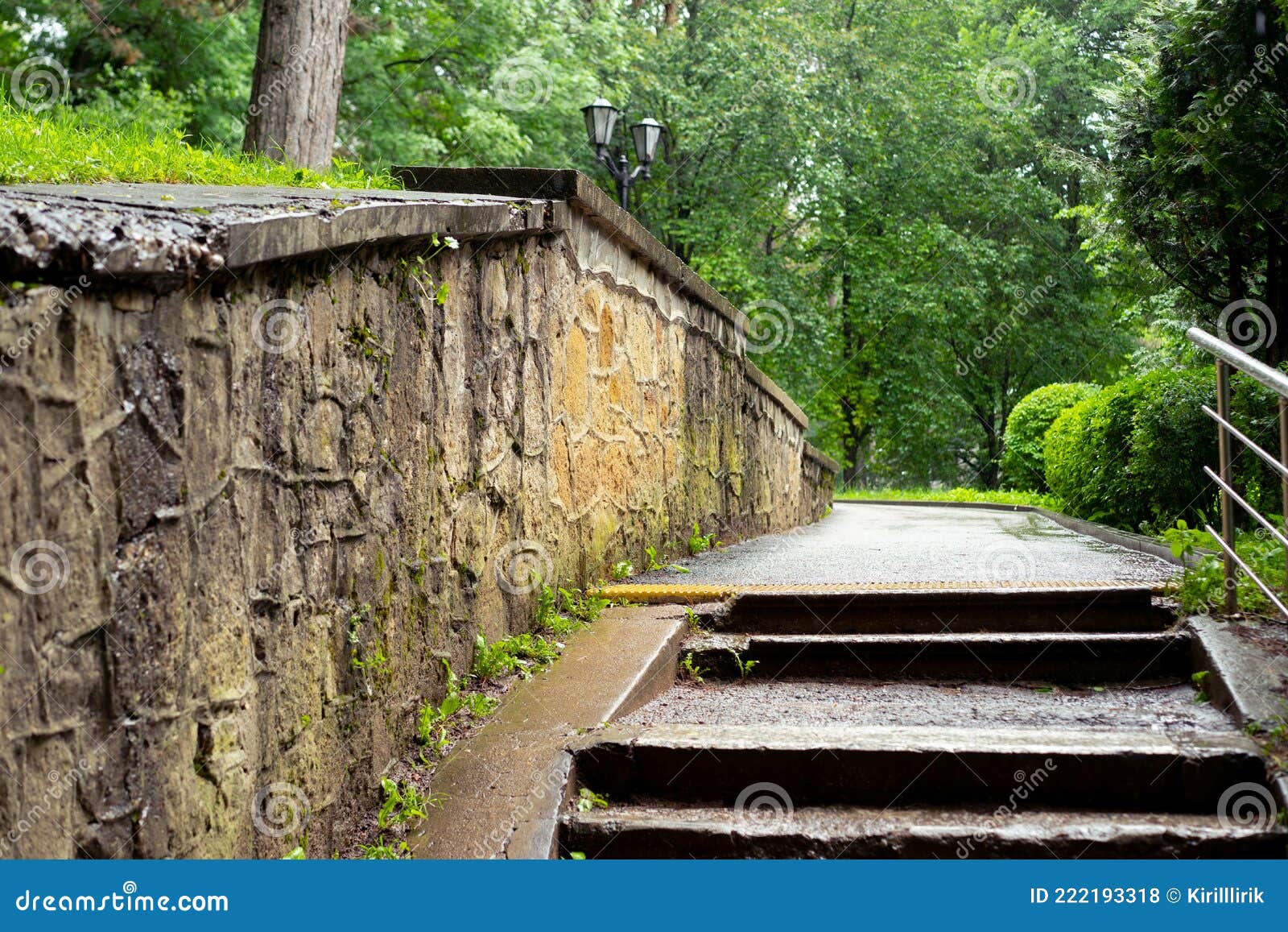 The Path in the Spring Park. after the Rain Stock Photo - Image of ...